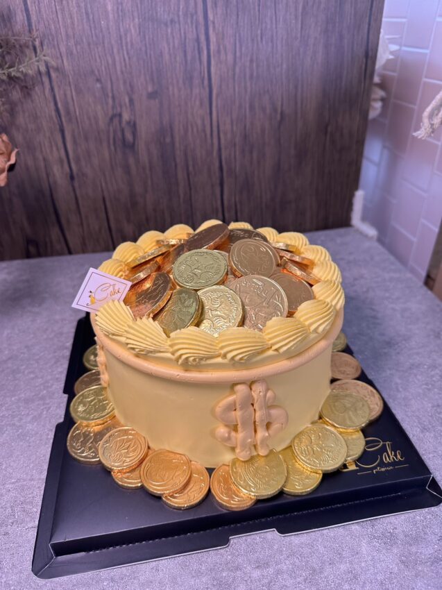 Dive into Luxury: Unveiling Our Gold Coin Bucket Cake - A Sweet ...