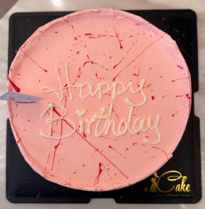 Indulge in Elegance: Red Splash Wording Cake | iCake Melbourne - iCake ...