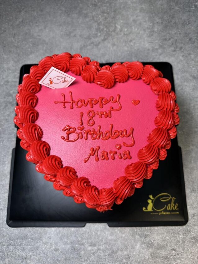 Indulge in Love: Hot Pink Heart Wording Cake by iCake - Melbourne's ...