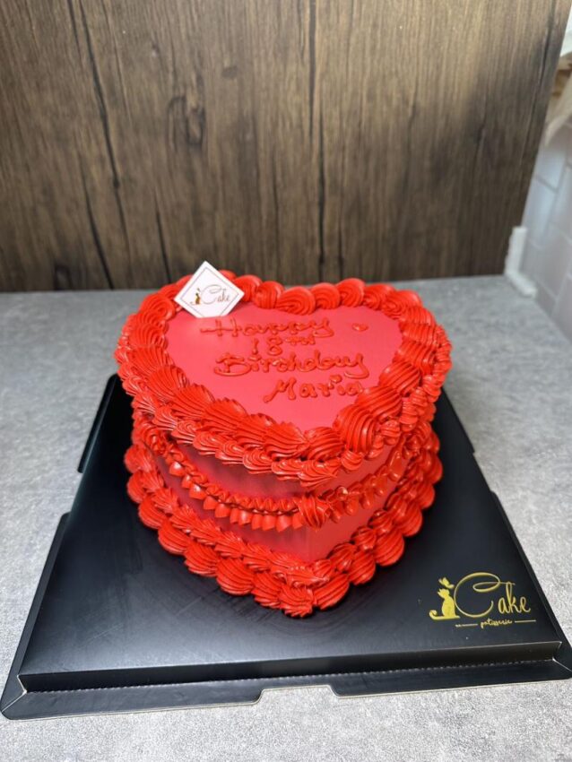 Indulge in Love: Hot Pink Heart Wording Cake by iCake - Melbourne's ...